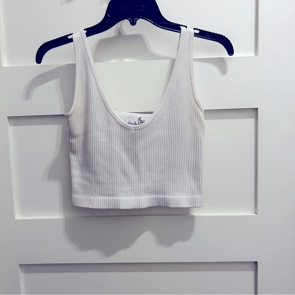 Free People | Tops | Freepeople Seamlessribbed White Crop Tank Xss ...